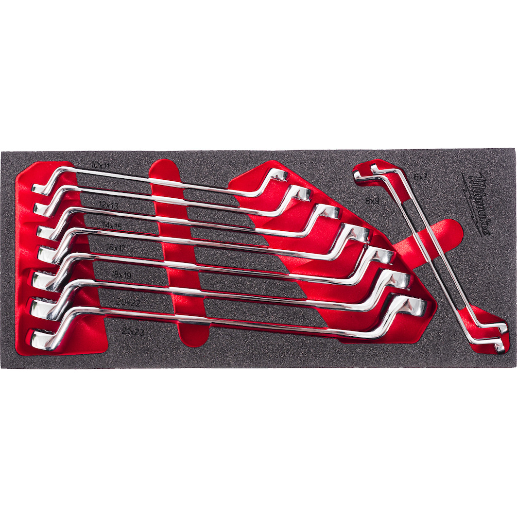 MILWAUKEE 4932499086 double ring spanner set in foam inlay 9-piece | Klium