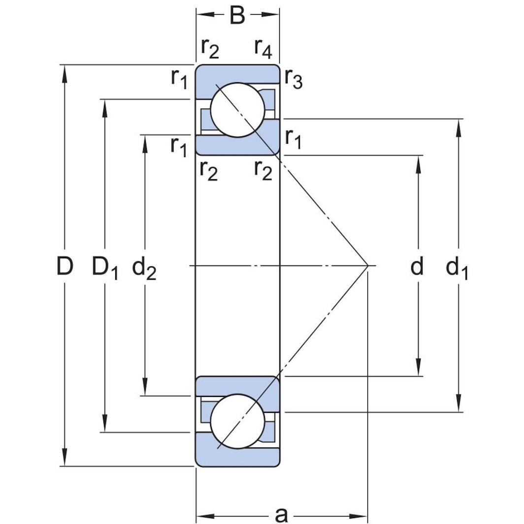 SKF 7212 BEGAP single-row angular contact ball bearing 60 x 110 x 22 mm ...
