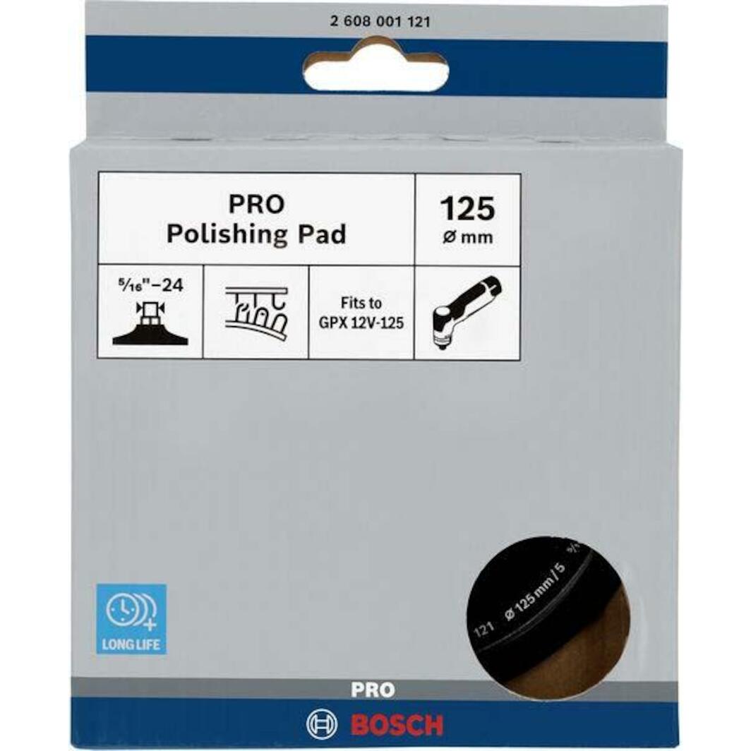 BOSCH 2608001121 PRO polishing pad, 125 mm, GPX 12V-125 | Klium