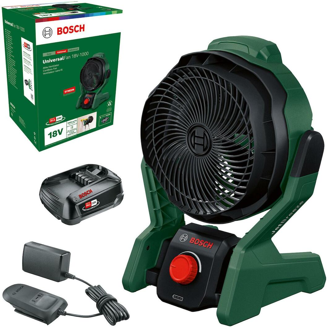 BOSCH UniversalFan 18V-1000 battery fan in box (1x 2.5Ah battery ...
