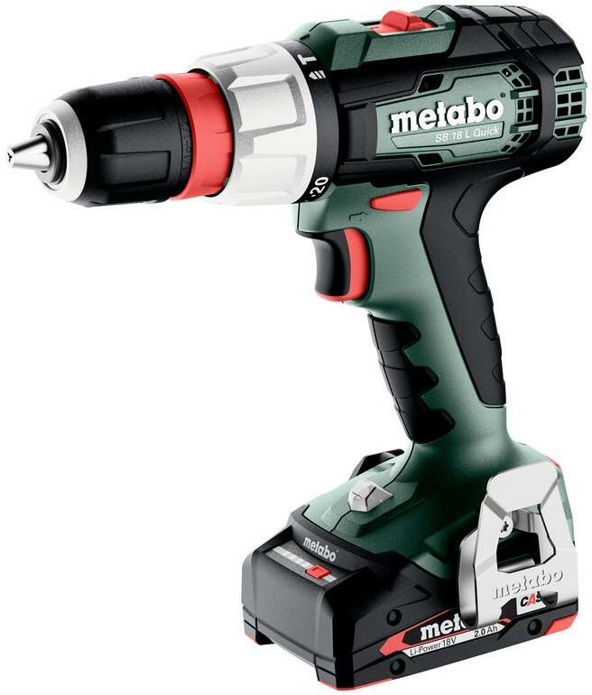 METABO SB 18 L QUICK cordless hammer drill in metaBOX 145 (2x 2.0Ah ...
