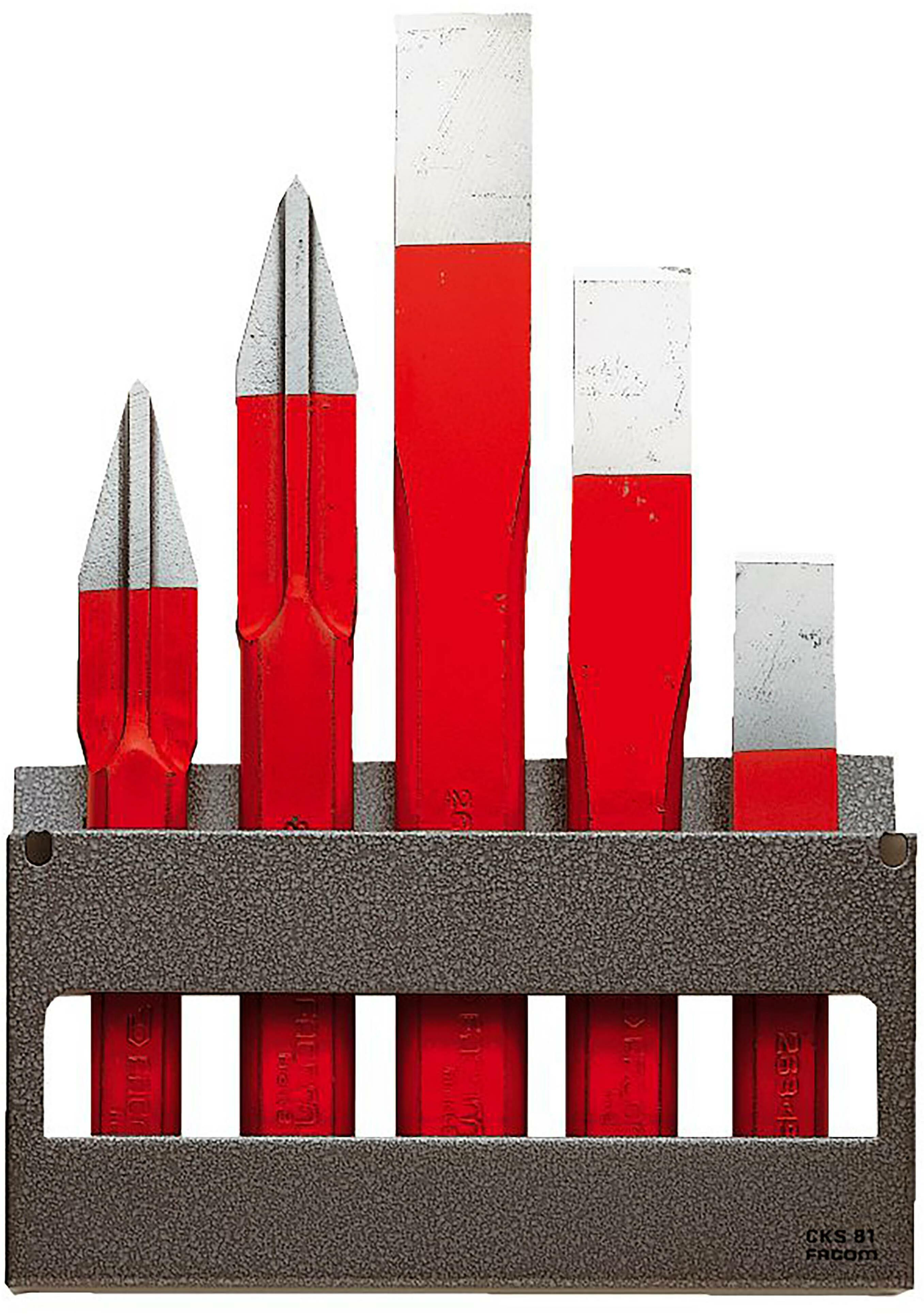 FACOM 263.265JS5 cold and zip chisel set on holder | Klium