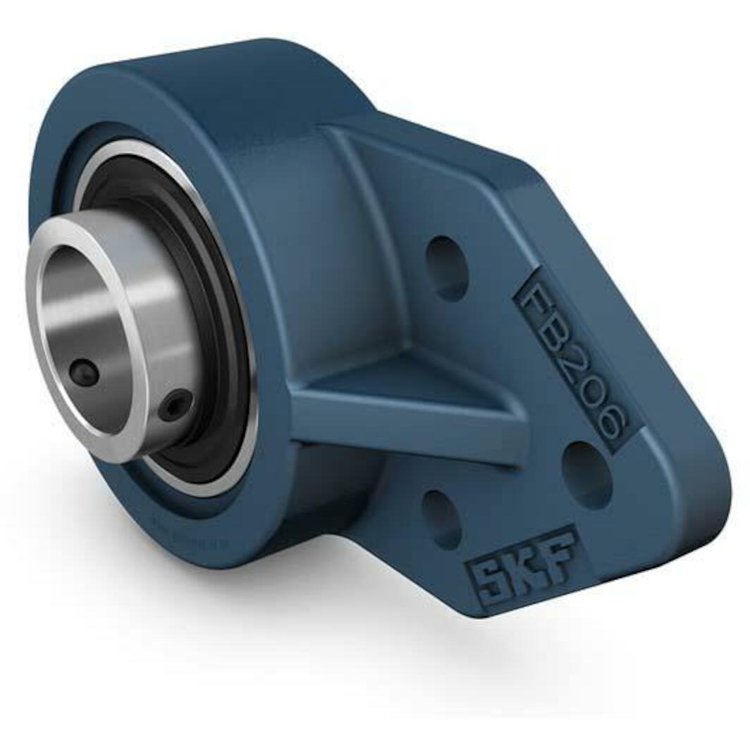 SKF UCFB 206/H ball bearing unit with support flange, three bolts and locking with set screw ...