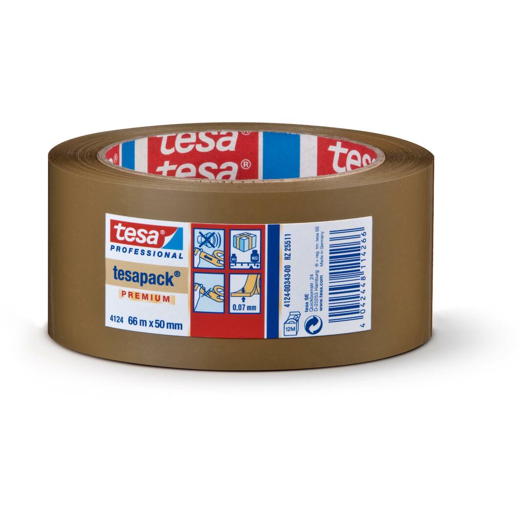 TESA 4124 pvc packaging tape premium brown 75mm x 66m - 04124-00099-00 ...