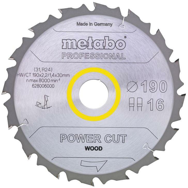 METABO 628292000 saw blade "power cut wood - professional", 165x20 Z14 ...