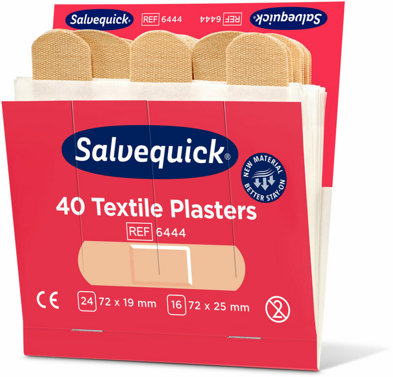 SALVEQUICK 6444 textile plasters , 2 sizes (6 x 40 pcs) | Klium