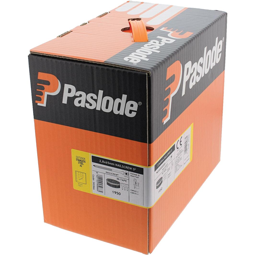 PASLODE 395966 screw nail in-tape 2,8x65 stainless steel A2 TX15 | Klium