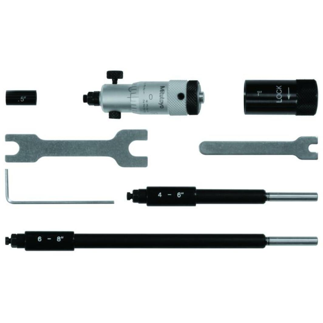 MITUTOYO 141-208 spear micrometer with extensions 2-8" | Klium