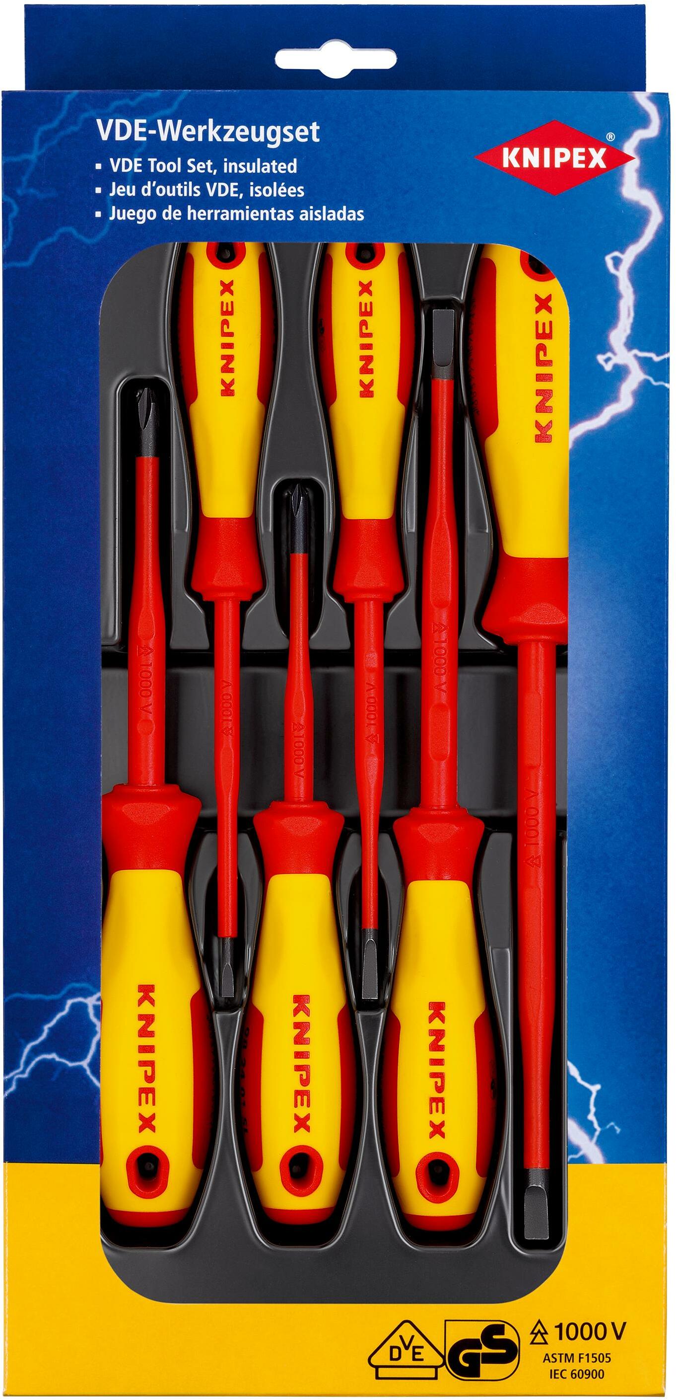 KNIPEX 00 20 12 V02 VDE screwdriver set slotted/ Phillips 6-piece | Klium