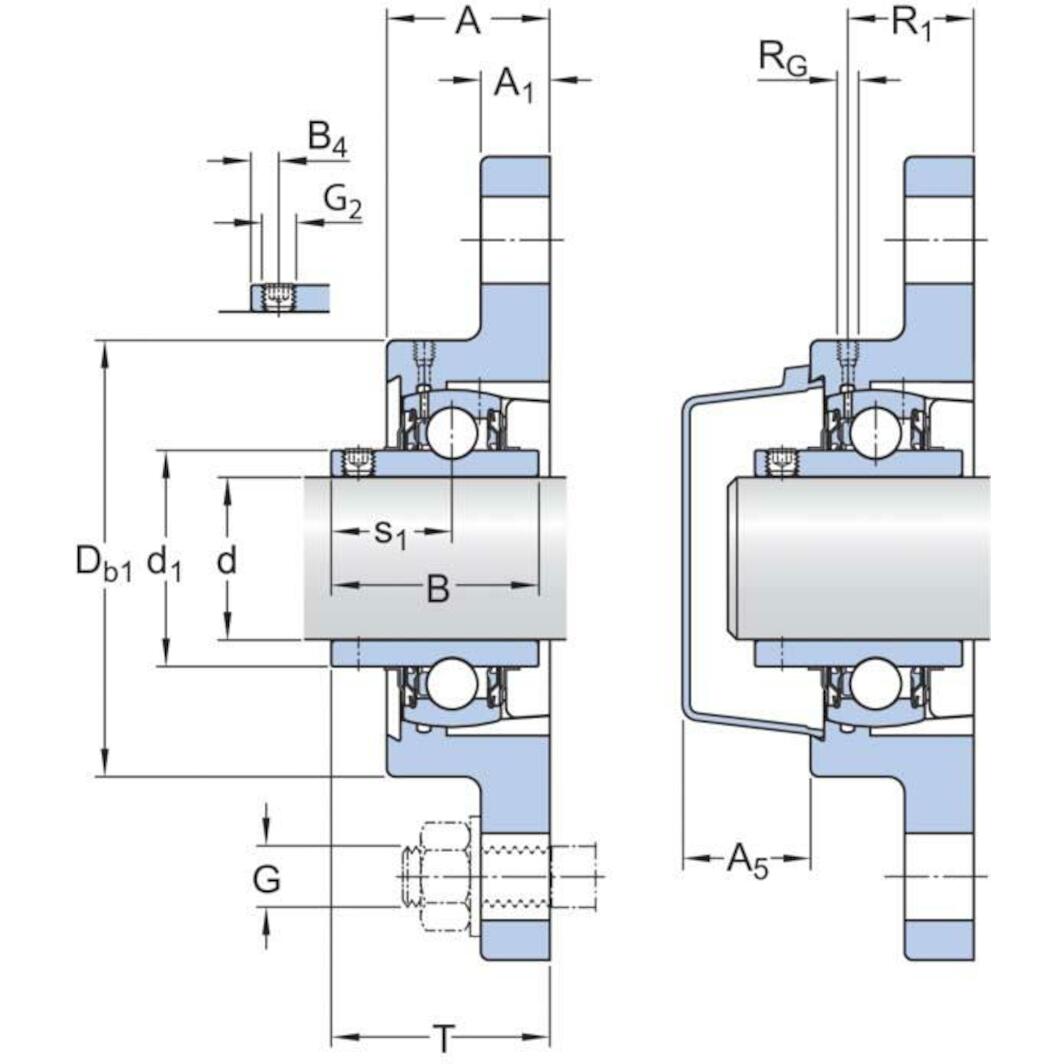 SKF UCFL 210/H ball bearing unit with oval flange, widened inner ring and locking with set screw ...