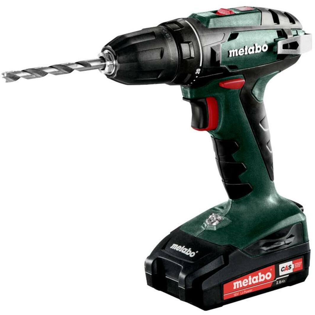METABO BS 18 cordless drill driver in metaBOX 145 (2x 2.0Ah battery ...