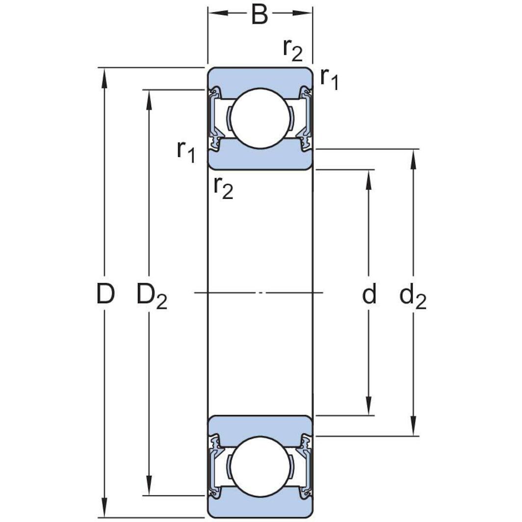 SKF 6206-2RSH/VA947 Food line groove ball bearing with seals 30 mm | Klium