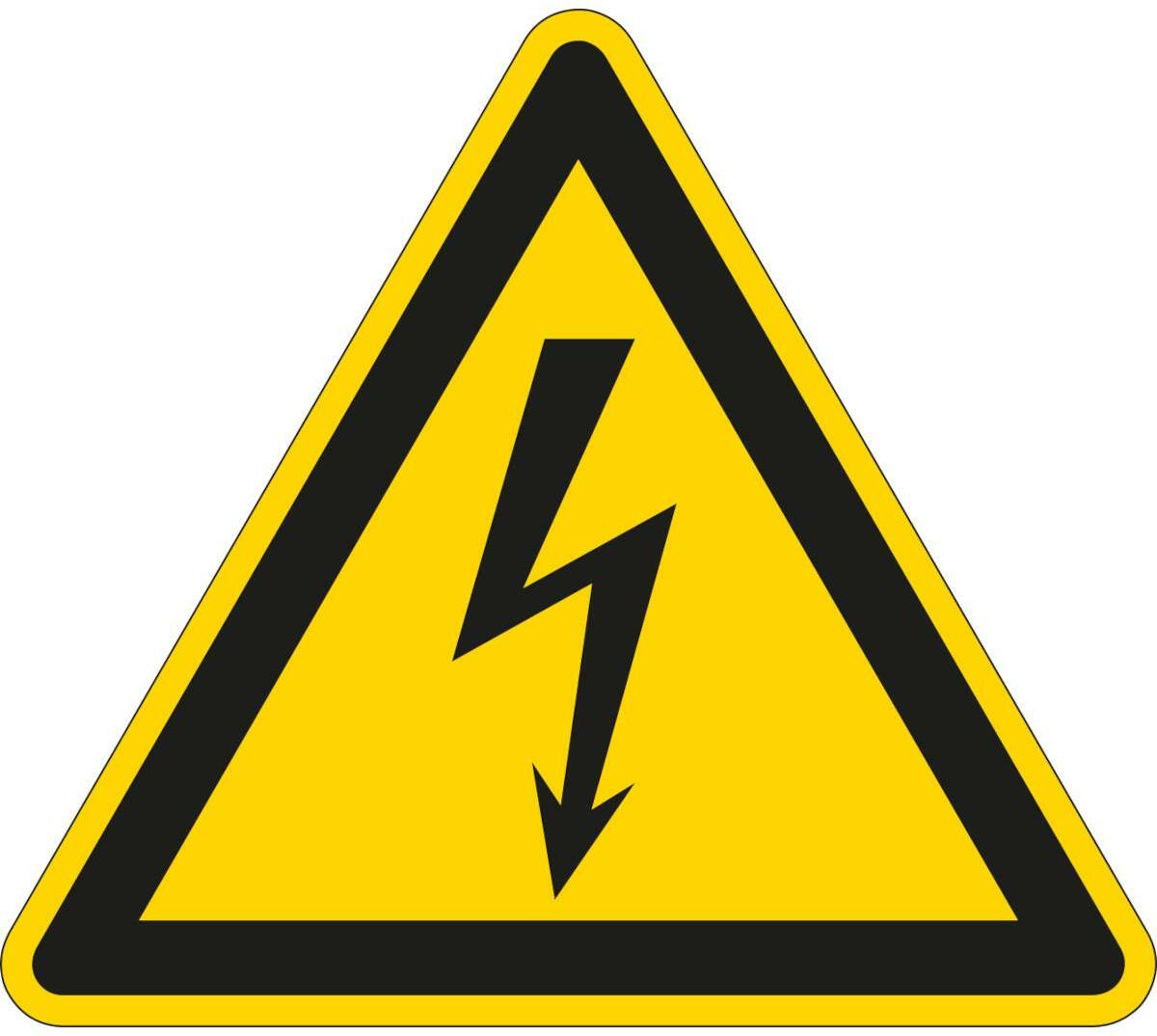 BRADY 250296 warning pictogram - hazardous electrical voltage, 11 x 12. ...