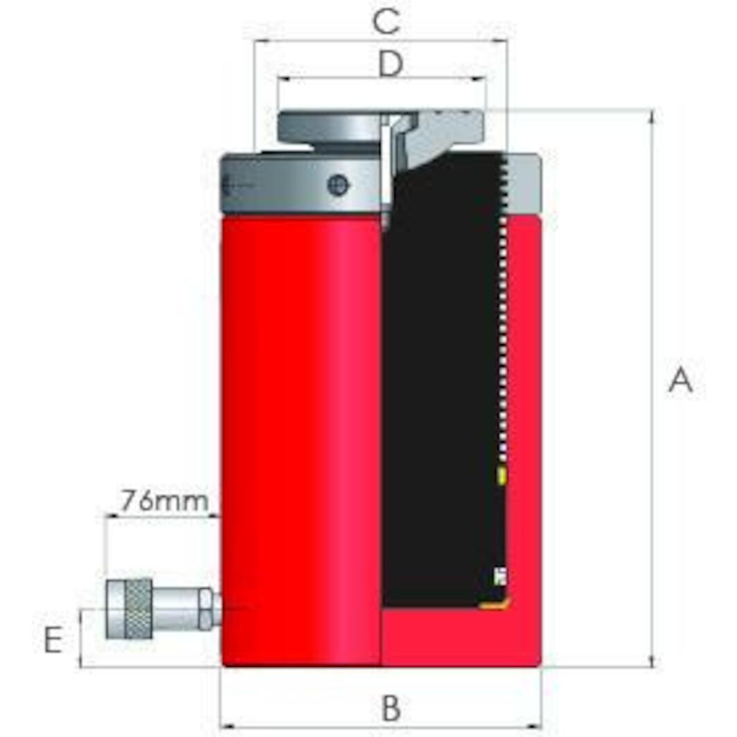 HI-FORCE HFG1002 single-acting lock nut cylinder, 109 tonnes, stroke ...
