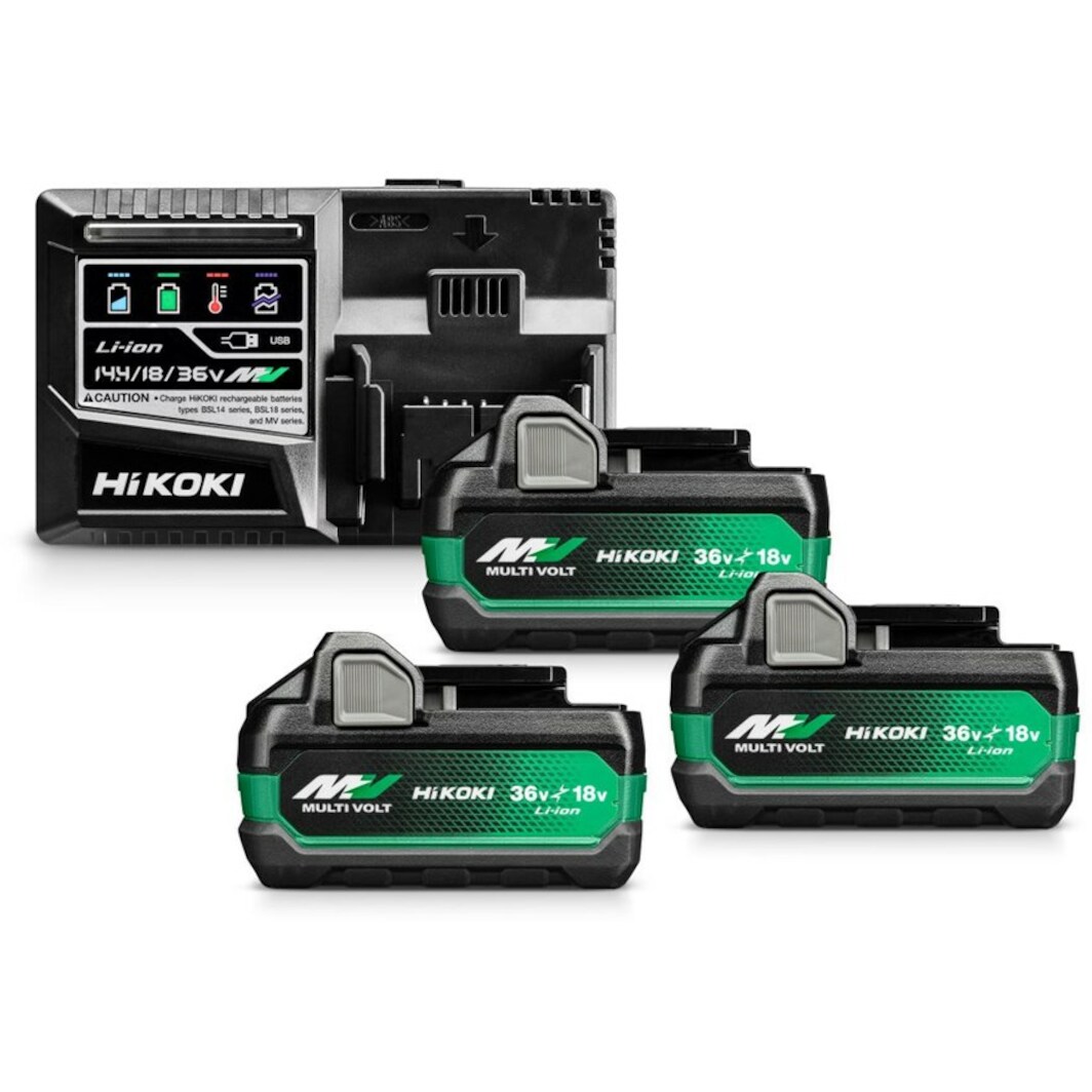 HIKOKI UC18YSL3WAX3 battery charging set 3x MV-A-X batteries (2.5Ah / 5 ...