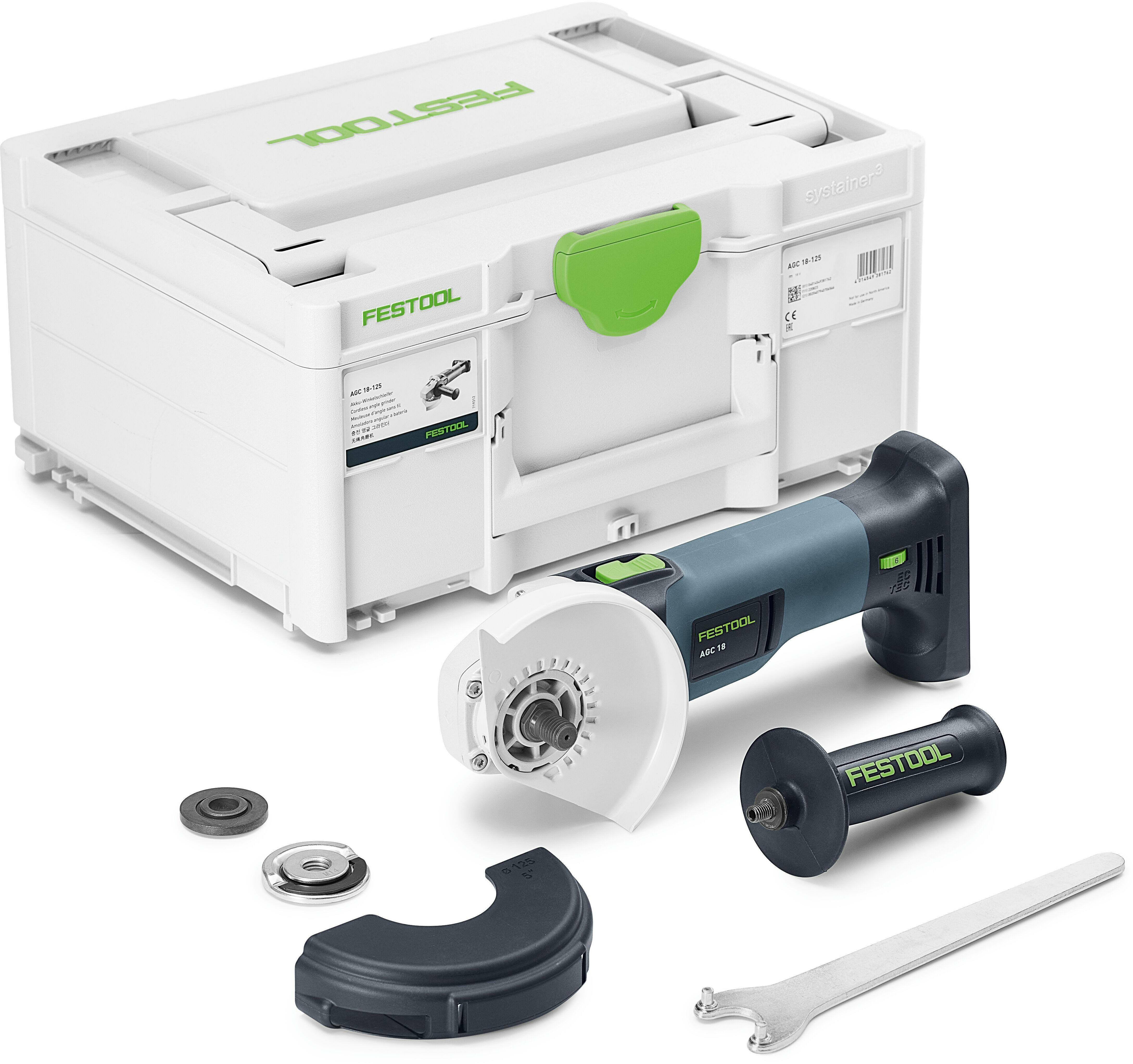 FESTOOL AGC 18-125 EB-Basic angle grinder 125 mm in systainer SYS3 M ...