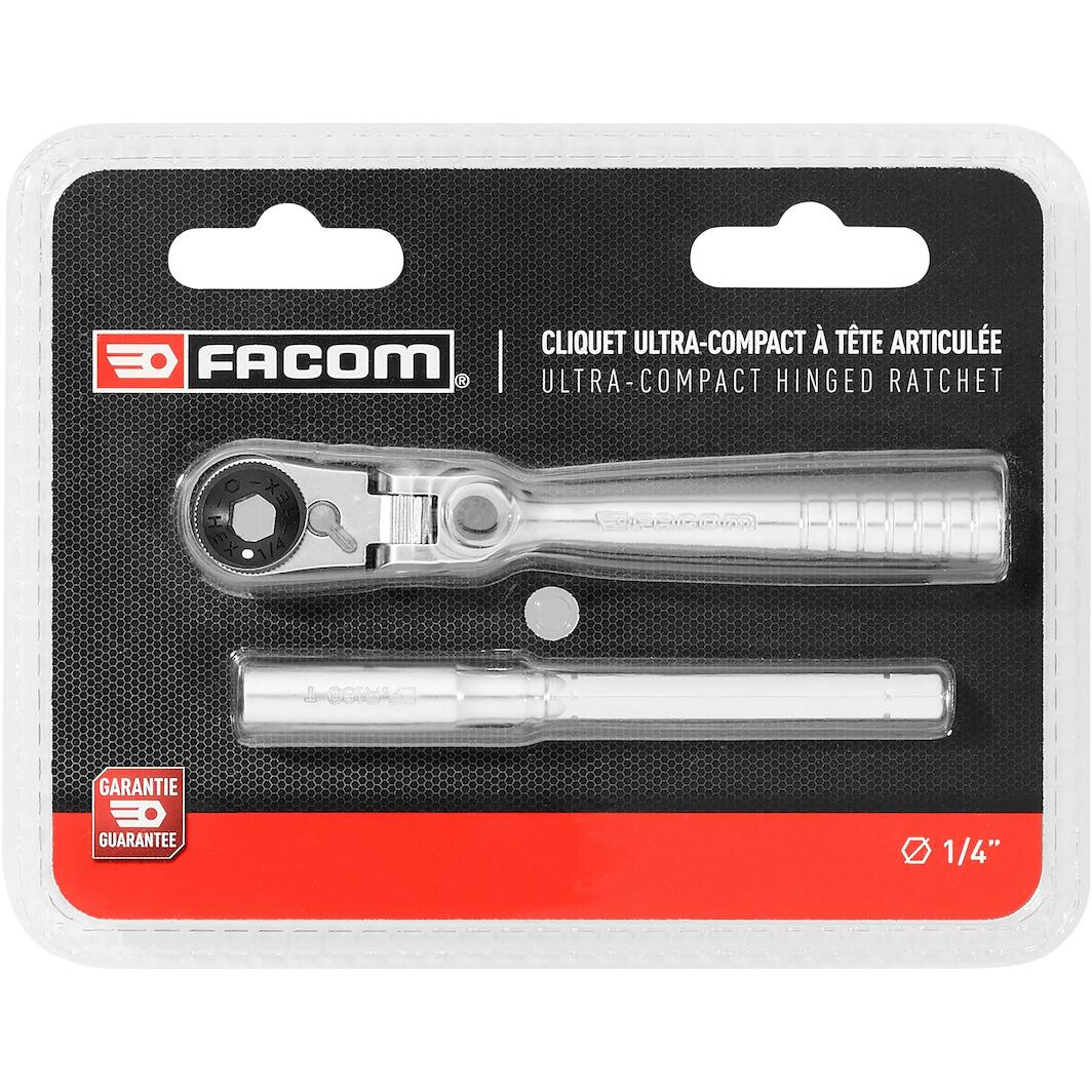 FACOM R.180PB compact ratchet 1/4" with 180° flexible head | Klium
