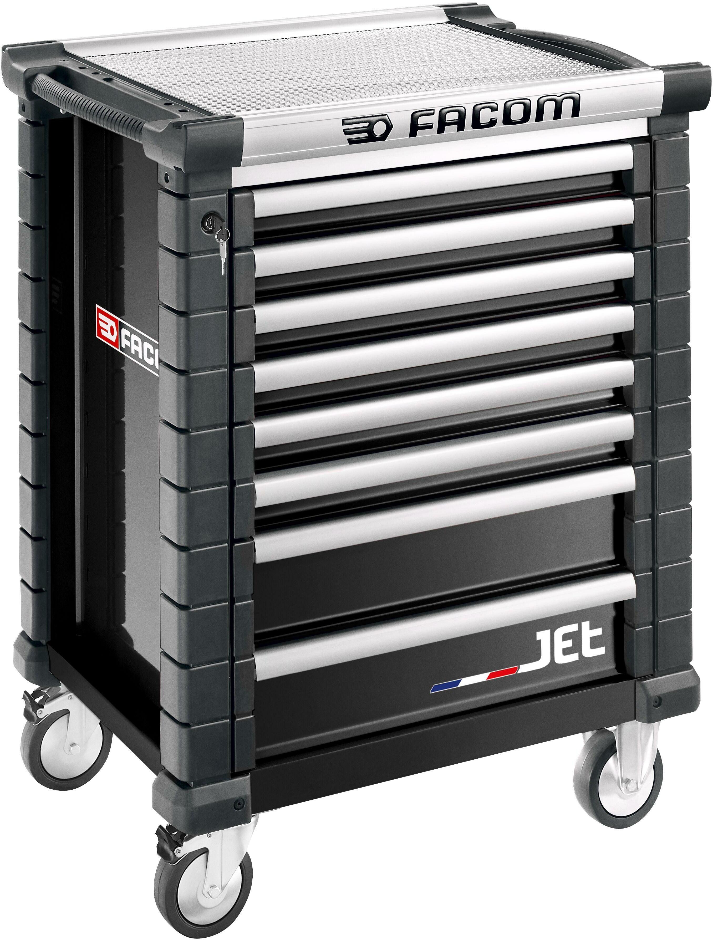 FACOM JET.8NM3A tool trolley black with 8 drawers (suitable for 3 modules per drawer) | Klium