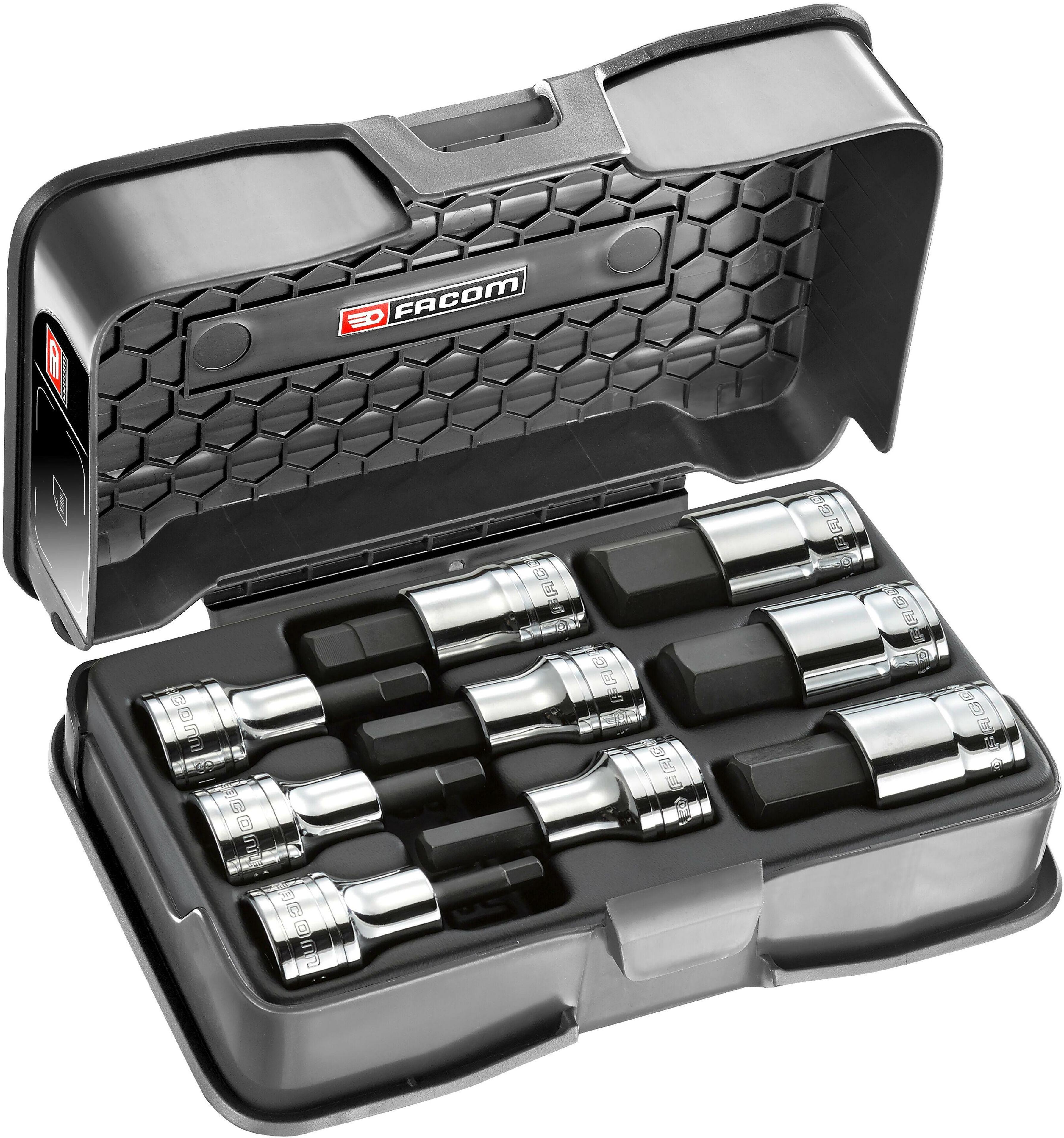 FACOM STM.J9APB bit set hexagonal metric 1/2" 9-piece | Klium