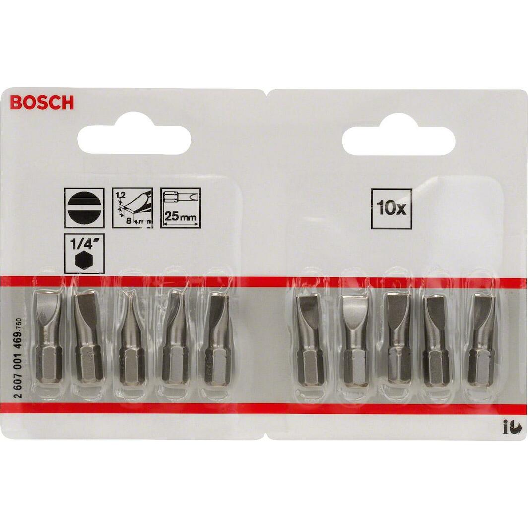 BOSCH 2607001469 screw bit Extra Hard S 1.2x8, 25 mm (10 pcs) | Klium