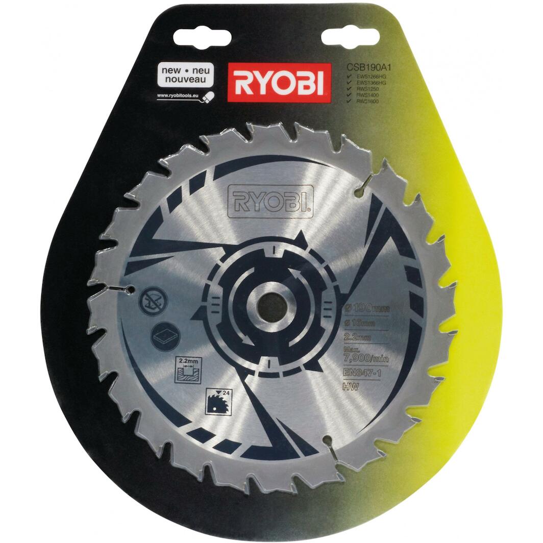 RYOBI CSB190A1 circular saw blade 190mm with 24 teeth (for RWS1250/1400 ...