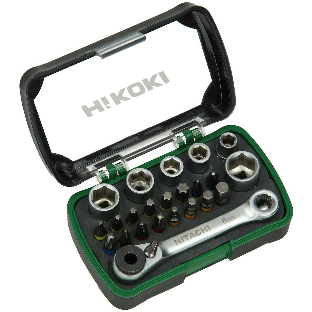 HIKOKI 750362 bit set 24 pieces including caps and ratchet assorted | Klium