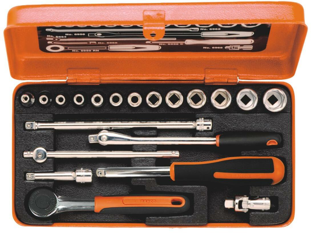 BAHCO 6715MG socket wrench set, 20 parts, metal box 1/4" | Klium