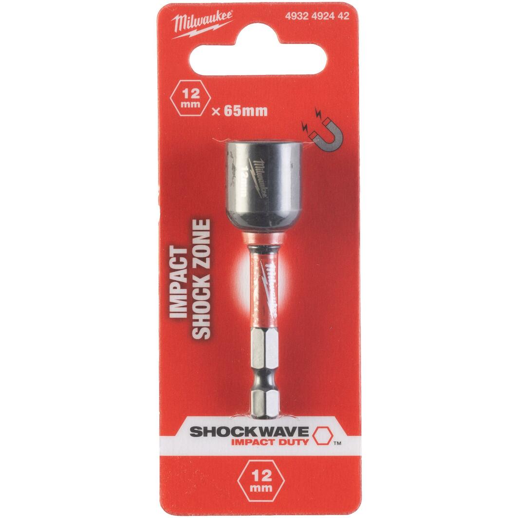 MILWAUKEE 4932492442 SHOCKWAVE percussion cap magnetic Hex12 x 65 mm ...
