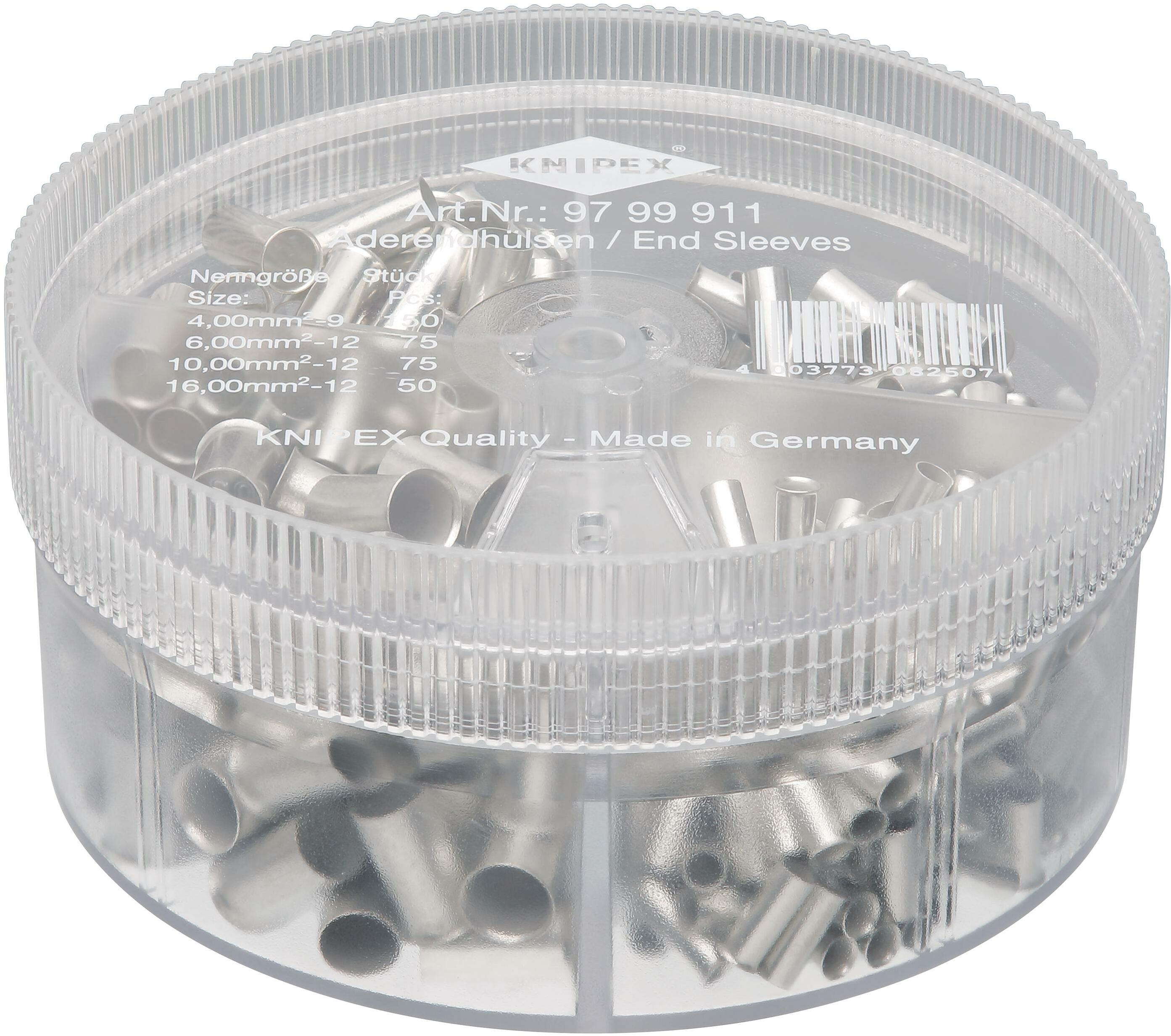 KNIPEX 97 99 911 assortment box with stripped wire end sleeves 4 - 16 ...