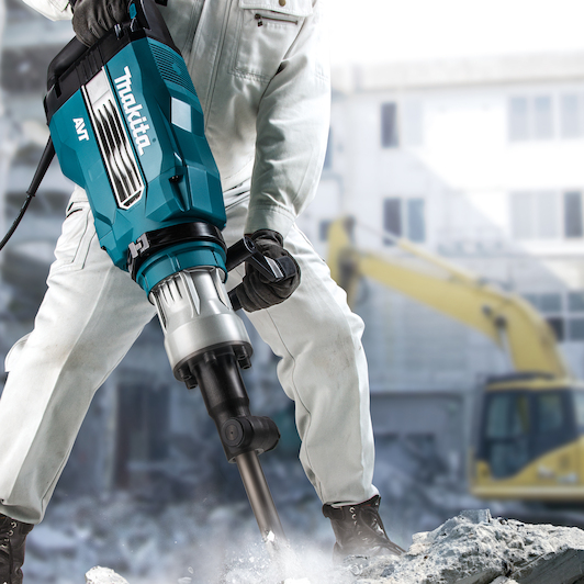 MAKITA HM1511 demolition hammer with hexagonal head 30mm 48J 1850 W AVT in plastic case Klium