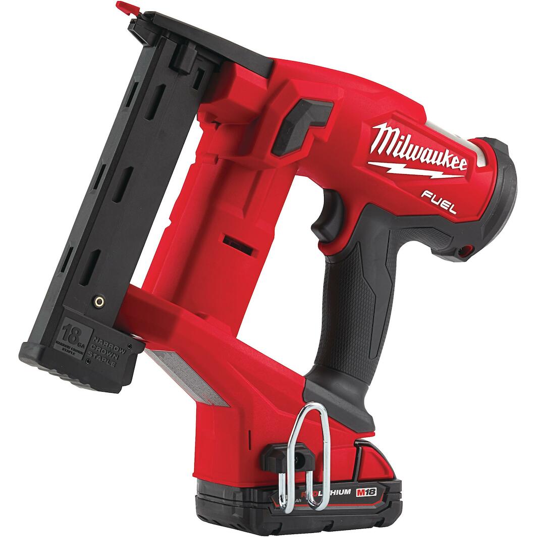 MILWAUKEE M18 FNCS18GS-202X FUEL 18Ga cordless stapler narrow crown in ...