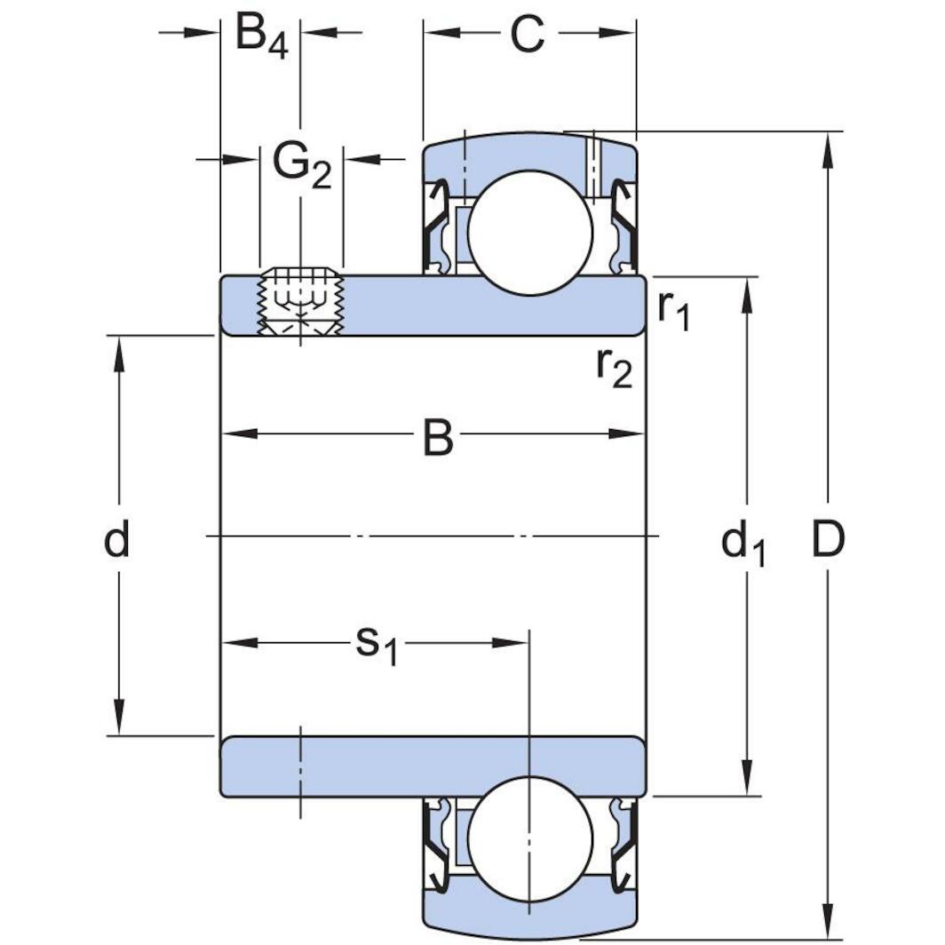 SKF YAT 205 Y insert bearing cylindrical with set screw for metric ...