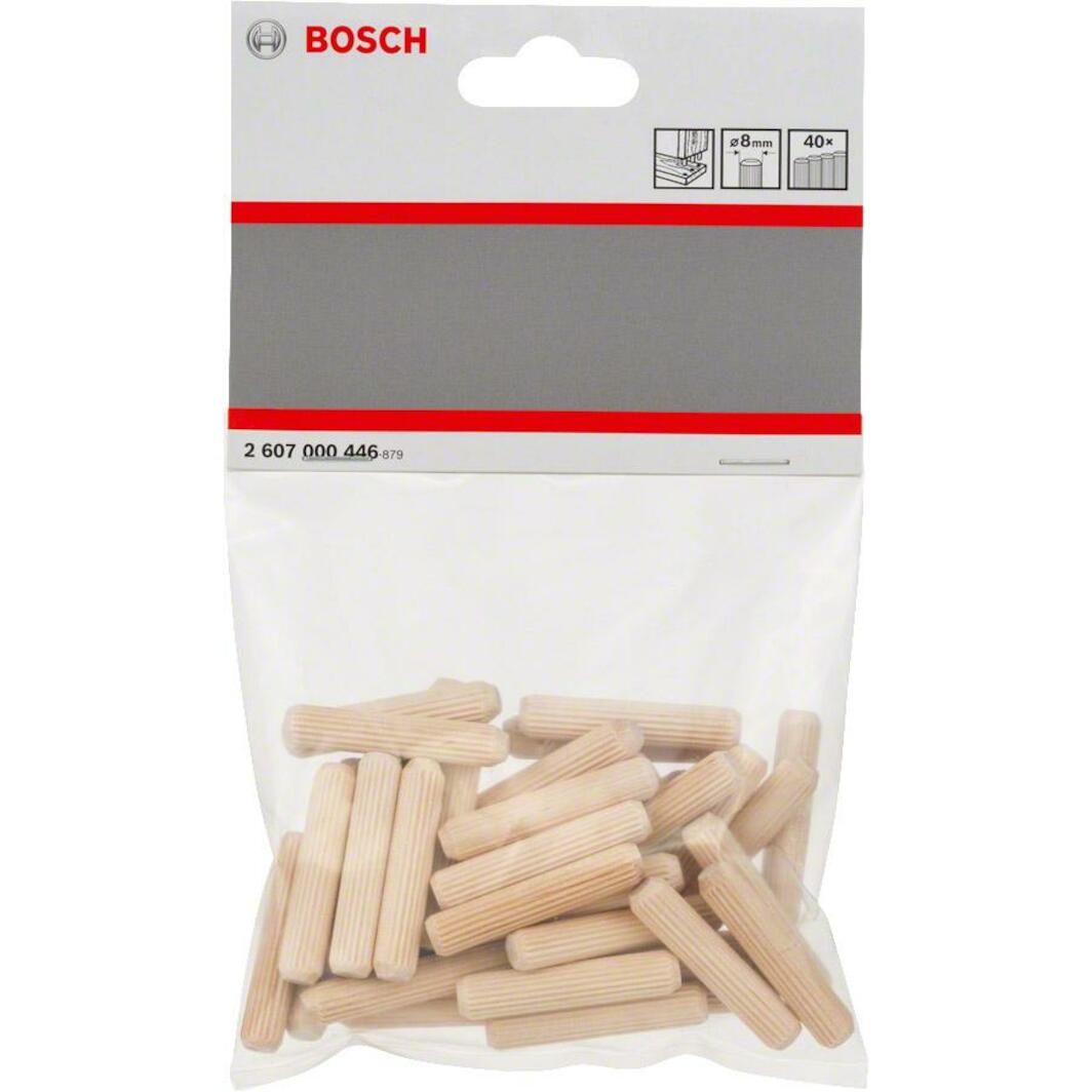 BOSCH 2607000446 wooden dowels grooved 8 x 40 mm (40 pcs) | Klium