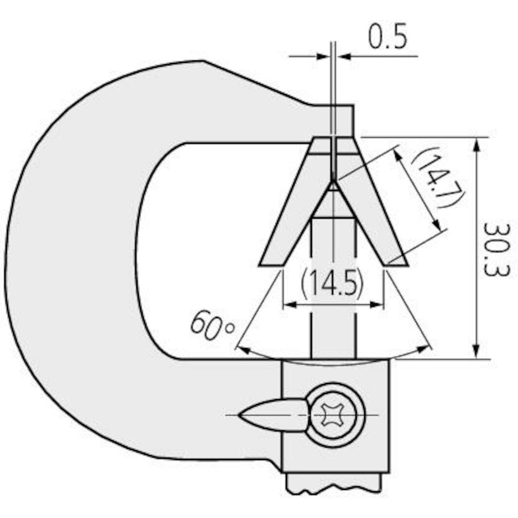 MITUTOYO 114-161 external caliper 1-15 mm with V-anvil | Klium