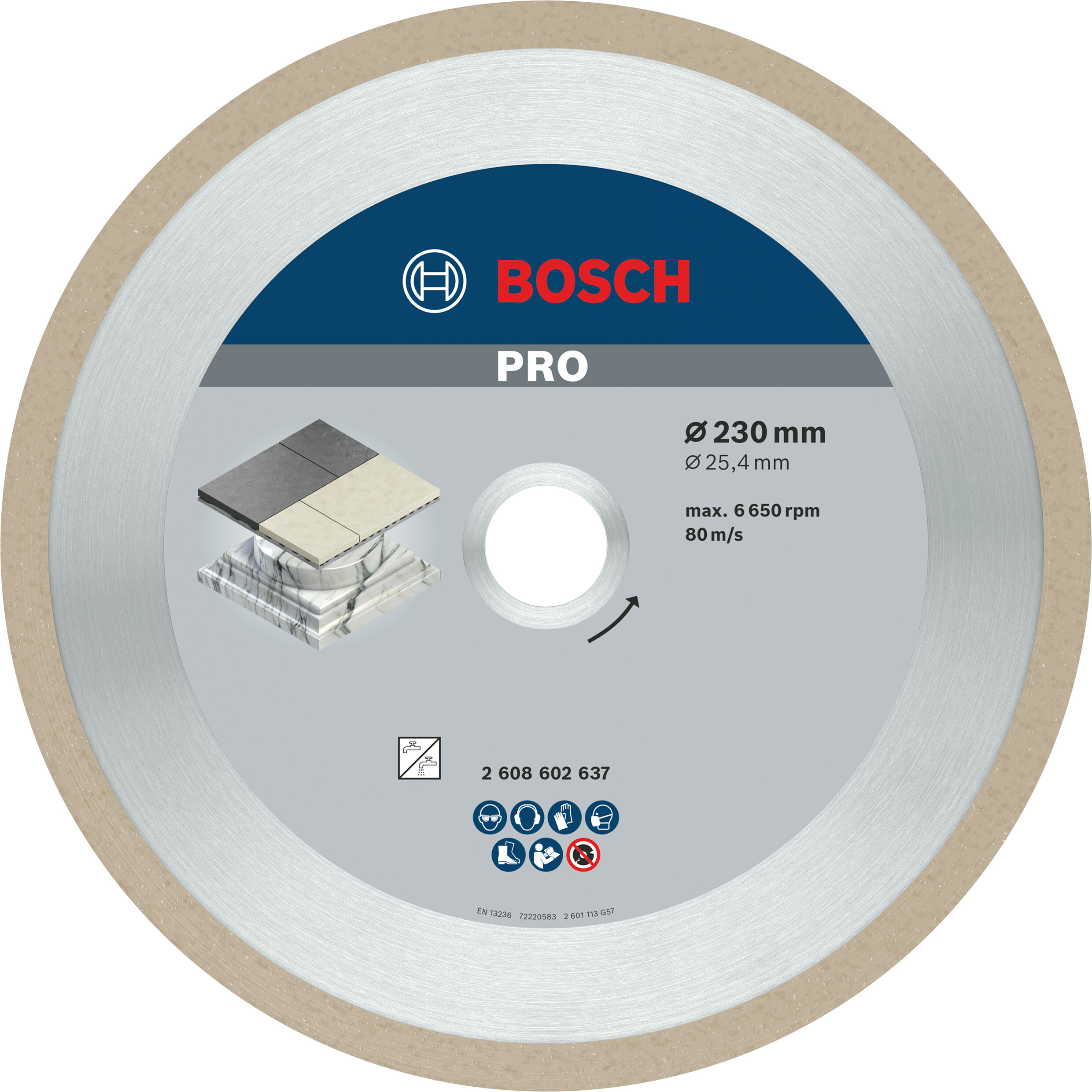 BOSCH 2608602637 diamond cutting disc Best for Ceramic 230 x 25,40 x 2 ...