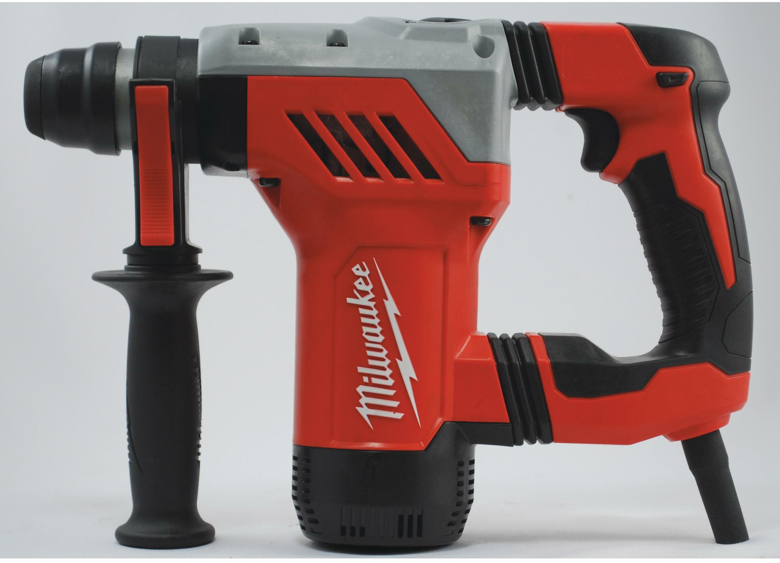 MILWAUKEE PLH 28 E SDS-Plus L-hammer with 3-position 800 W in transport ...