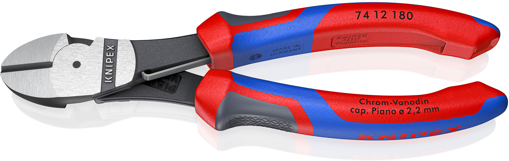 KNIPEX 74 12 180 power side cutters with comfort handles black ...