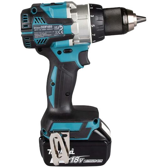 MAKITA DDF489RTJ 18V LXT cordless drill driver 13mm in MAKPAC II 2x 5.0Ah battery charger Klium