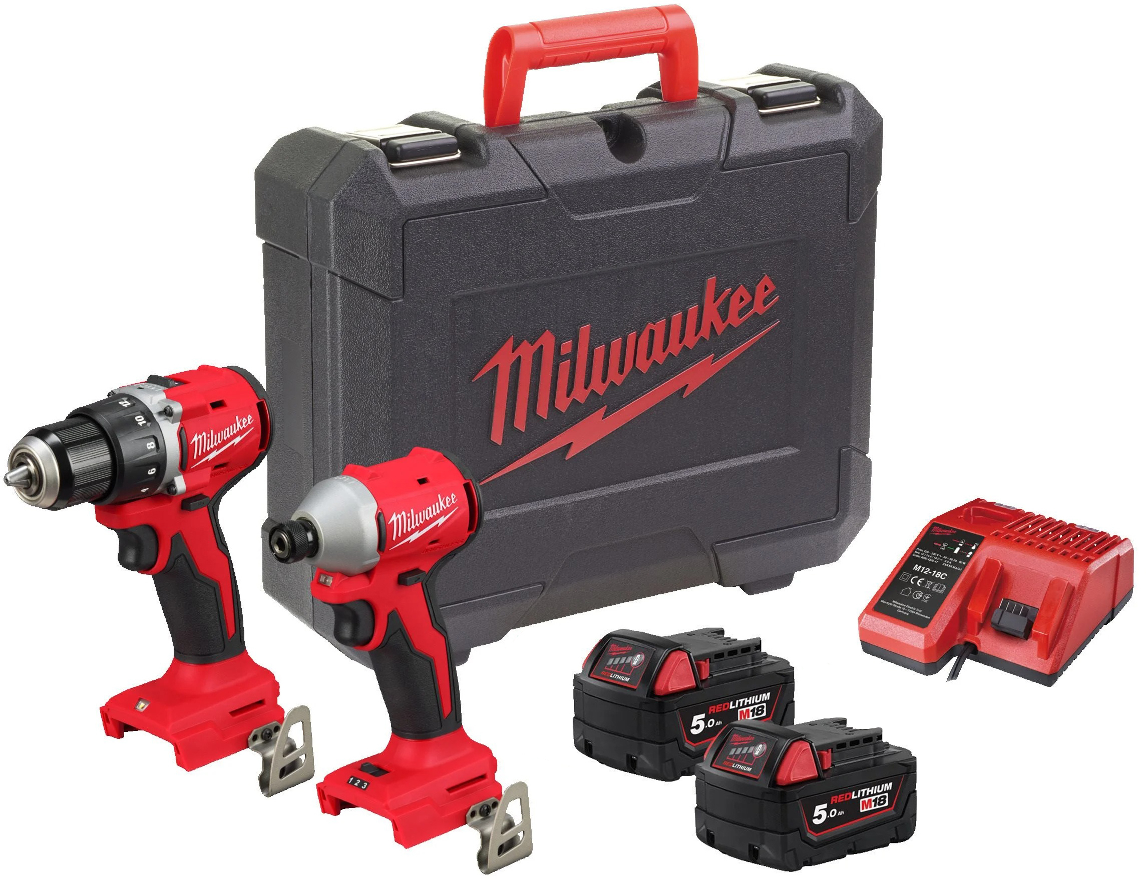 MILWAUKEE M18 BLCPP2B-502C BLDDRC+BLIDRC 2-piece cordless machine set ...