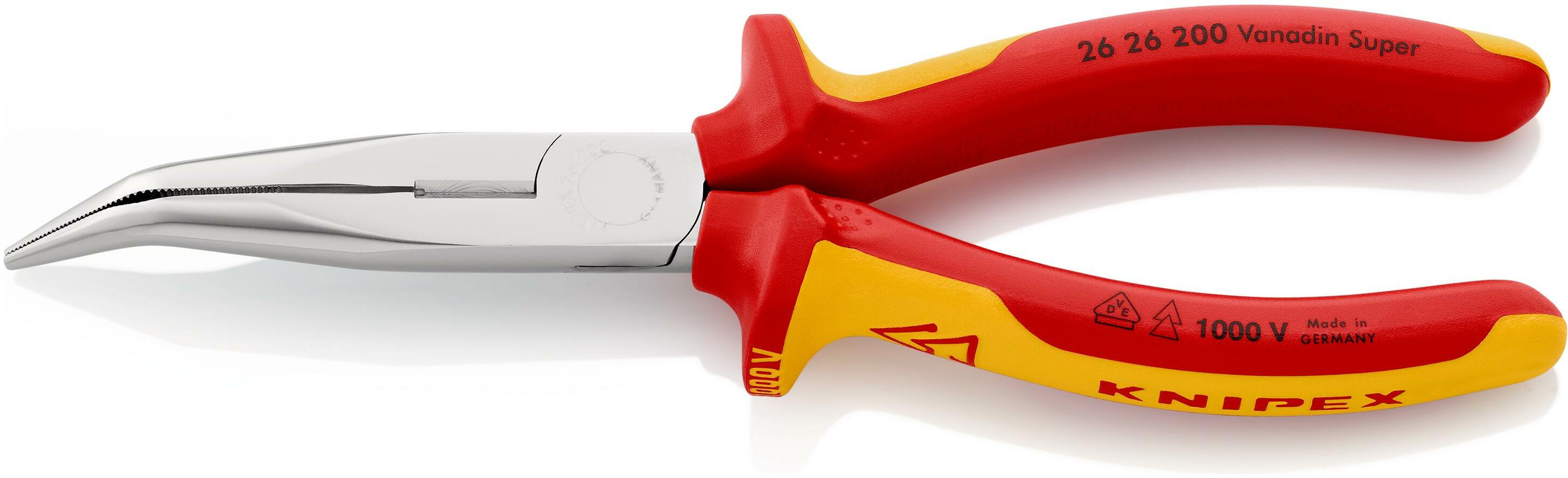 KNIPEX 26 26 200 flat pointed pliers with side cutter (telephone pliers ...