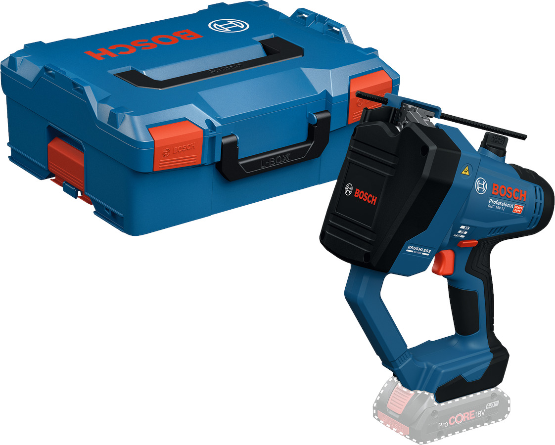 BOSCH GGC 18V-12 cordless rotary cutter with punch set M6-M12 in L-BOXX ...