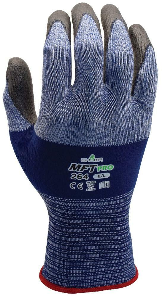 SHOWA MFT PRO 374 lightweight glove, flat nitrile palm coating, grey ...