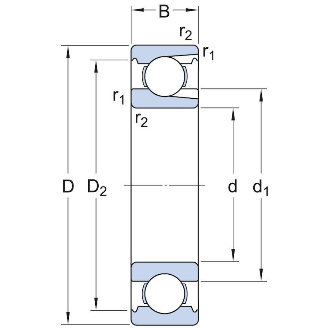 SKF 208 single-row groove ball bearing cylindrical 40x80x18 mm | Klium
