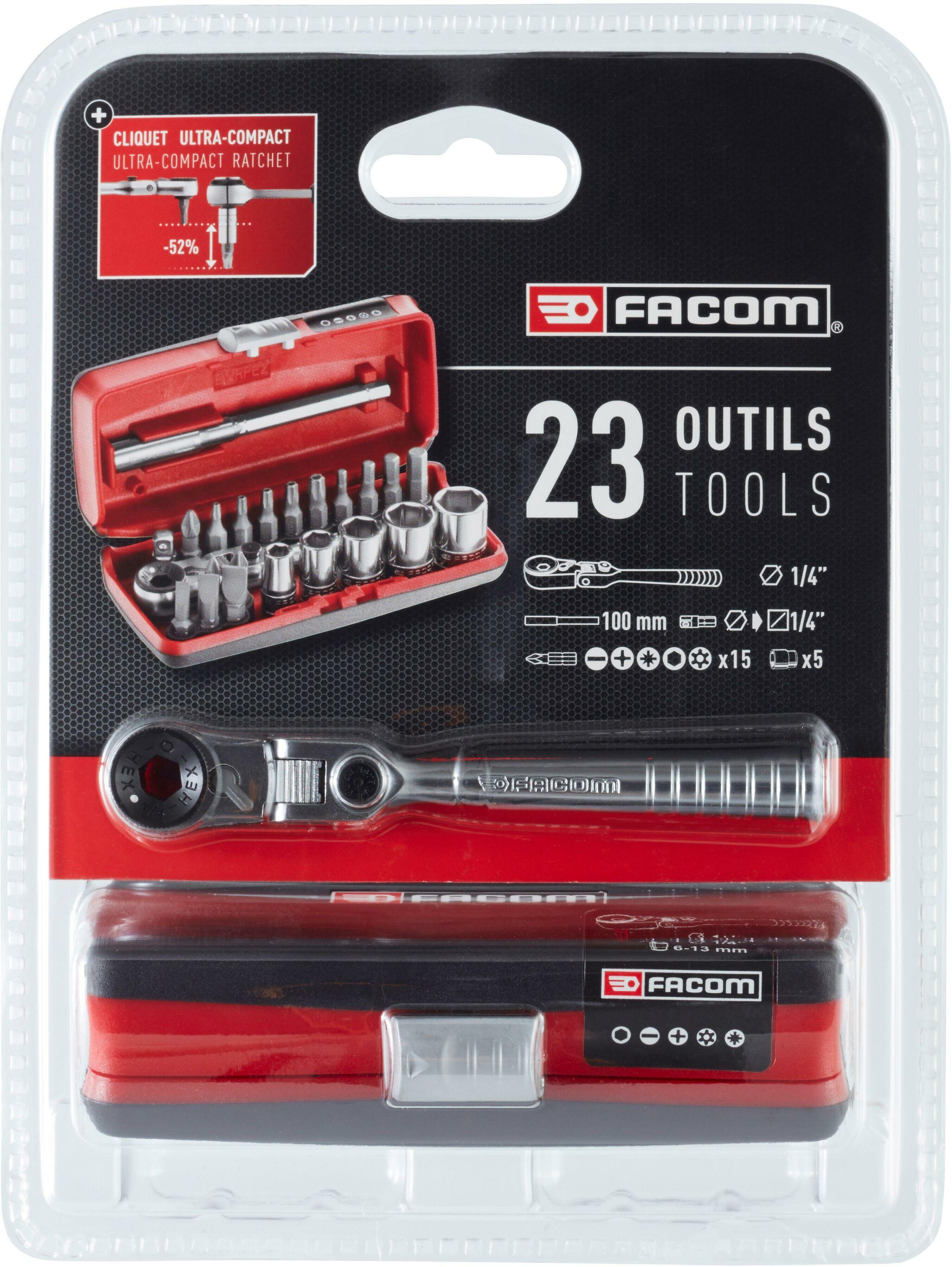FACOM R1PICOPB set of tightening/loosening screws 1/4 with compact flex ratchet | Klium