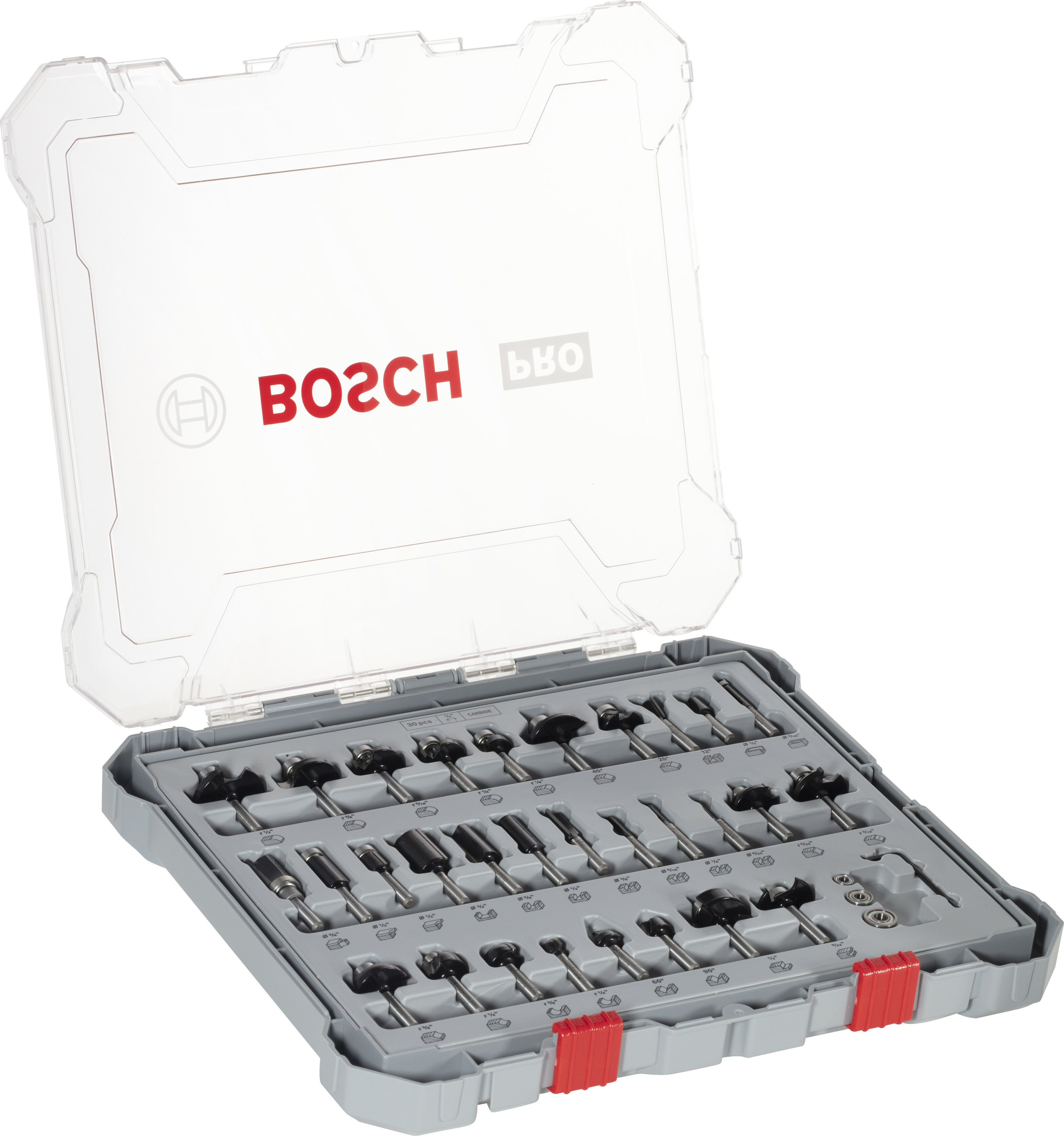 BOSCH 2607017476 mixed cutter set with 6.35 mm (1/4 inch) shank 30 ...