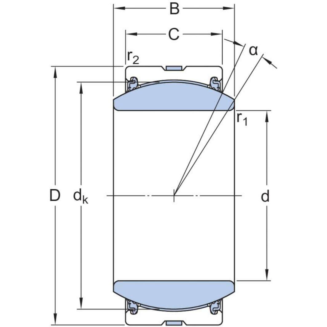 SKF GE 160 TXA-2LS radial spherical plain bearing, maintenance-free, 160 mm | Klium