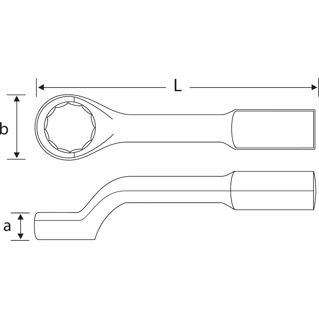 BAHCO 315Z-2.1/2 ring spanner, deep-set, length 362 mm, 2-1/2" | Klium
