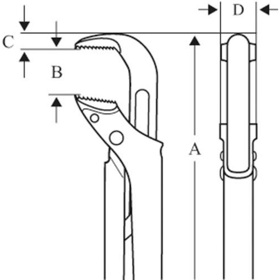 BAHCO 143 pipe wrench 90°, Swedish model, 2.1/2", 90 mm | Klium