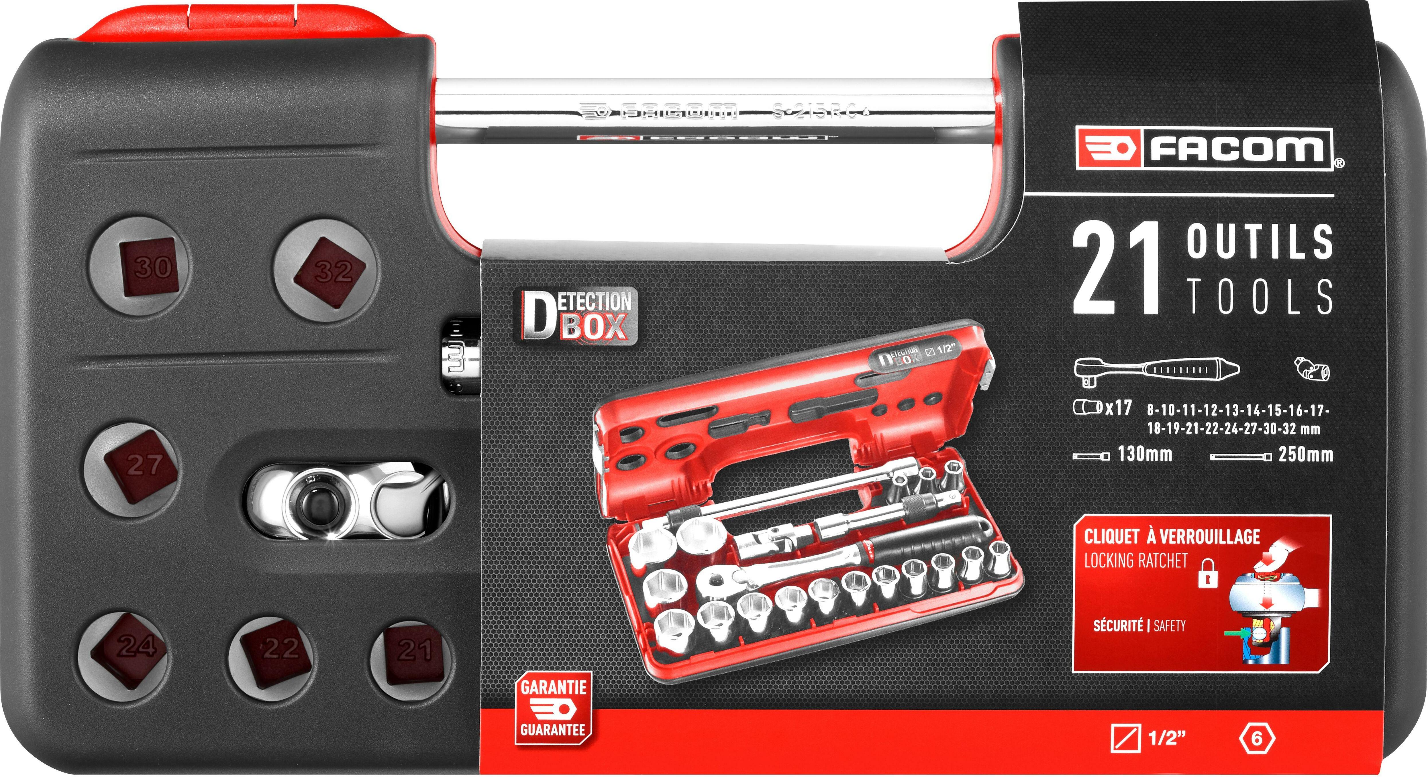 FACOM SL.DBOX500PB compact 1/2 socket set 6-sided detection box" | Klium
