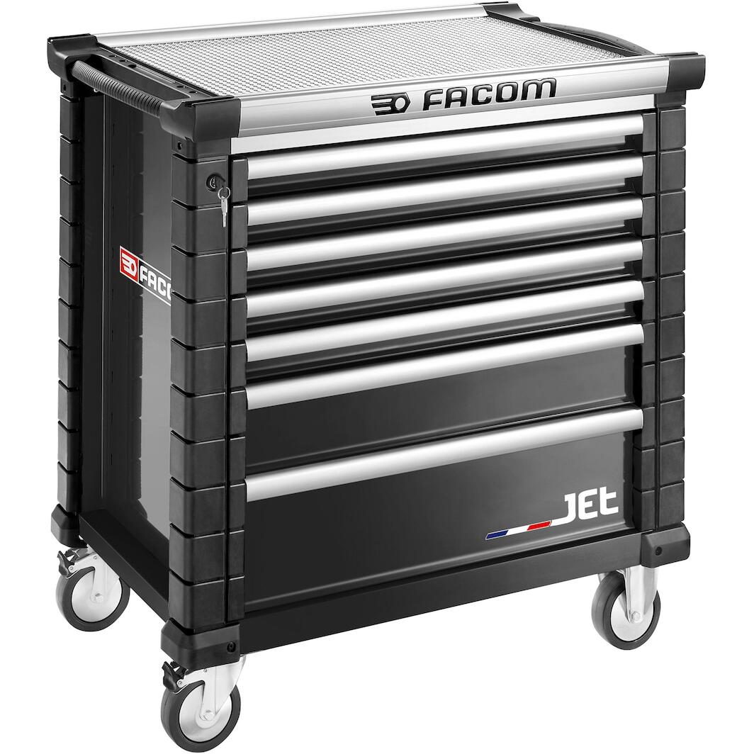 FACOM JET.7NM4A Chariot à outils noir avec 7 tiroirs (pour 4 modules par tiroir) | Klium